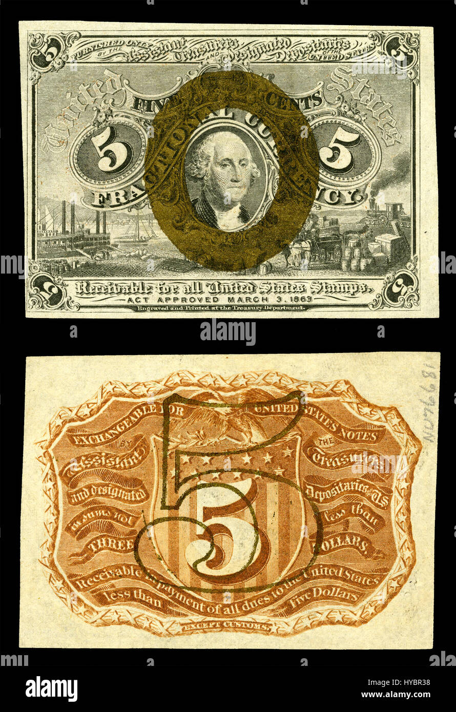 The 2nd Issue $0.05 fractional note, Series 1874, is part of the US ...