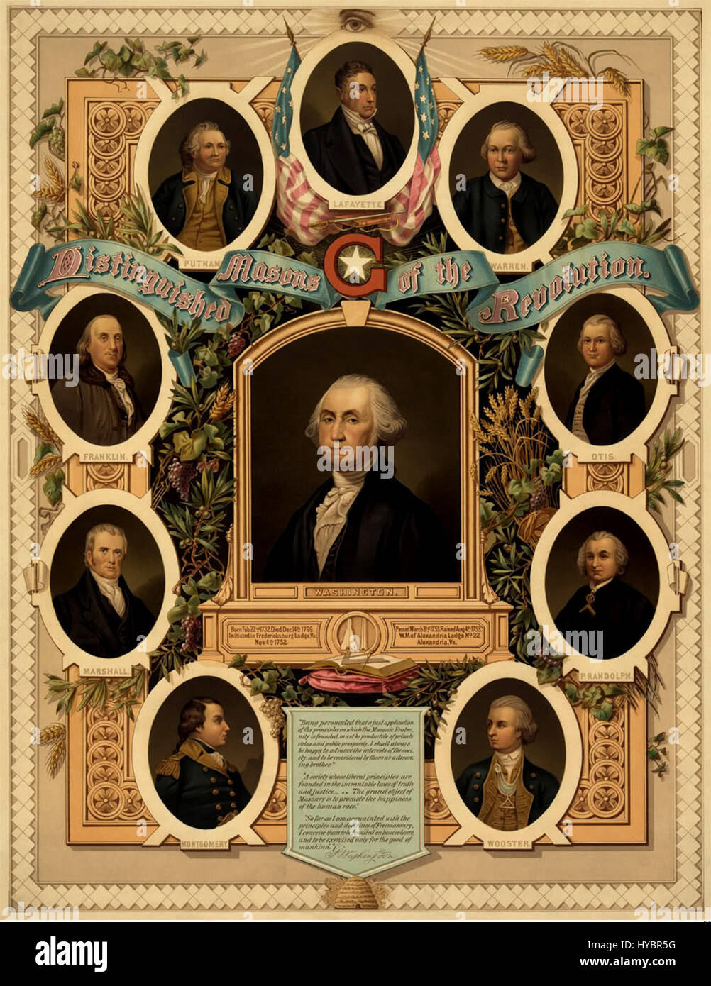 This print depicts Masonic heroes, illustrating prominent figures from ...