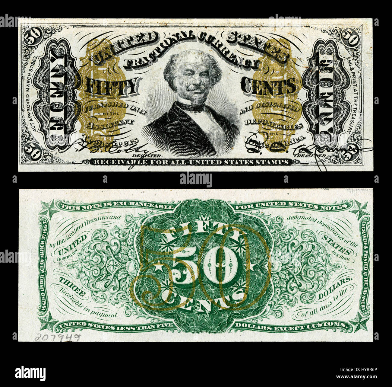 The U.S. Fractional Currency note, Series of 1874, $0.50 denomination ...