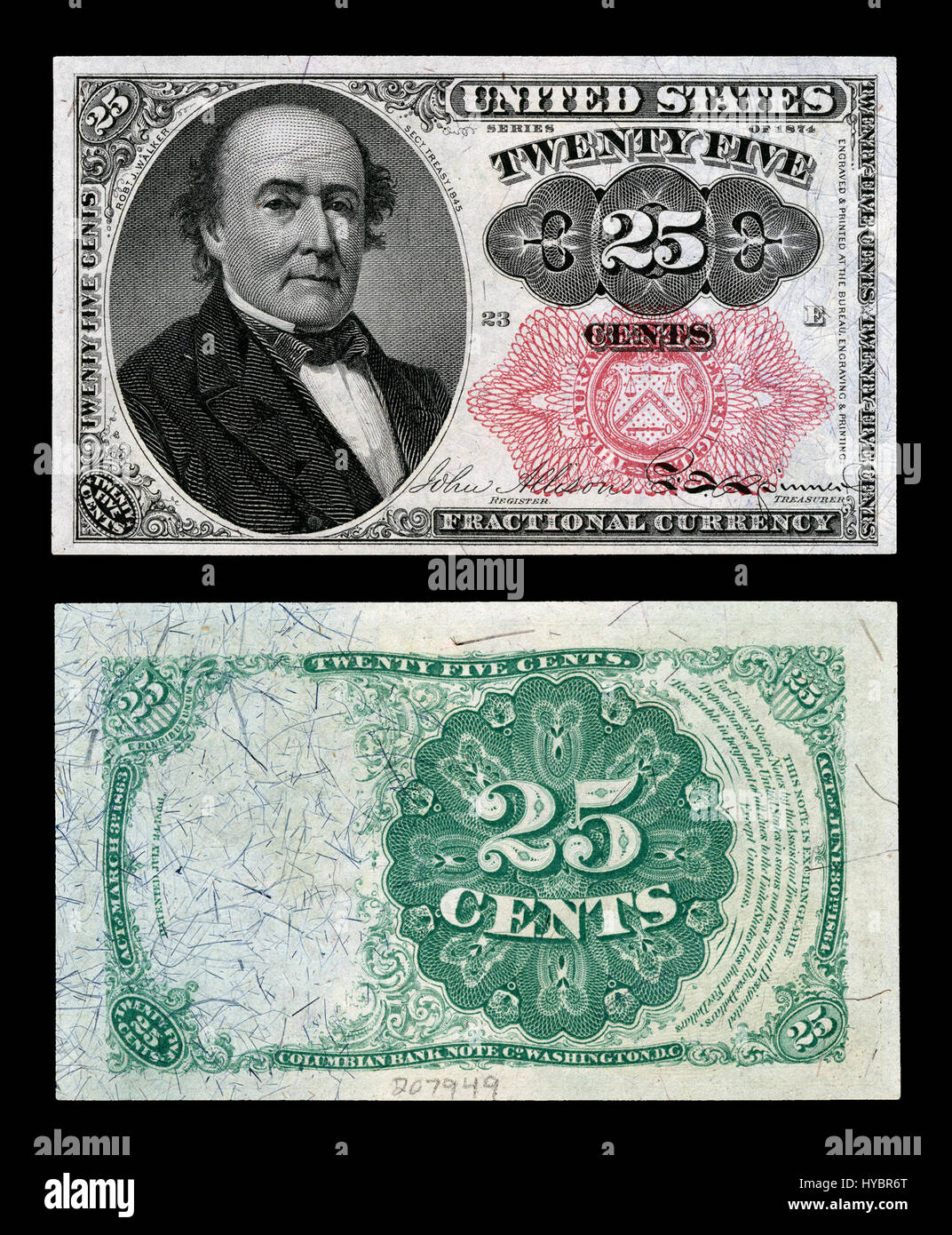 The US Fractional currency note from the 5th Issue, specifically the $0 ...