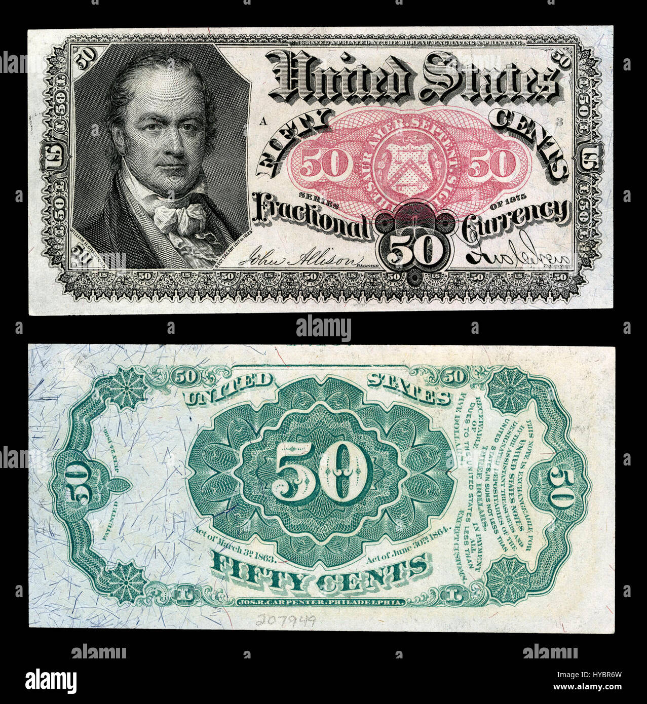 The U.S. Fractional Currency Note, Series of 1874, $0.50 denomination ...