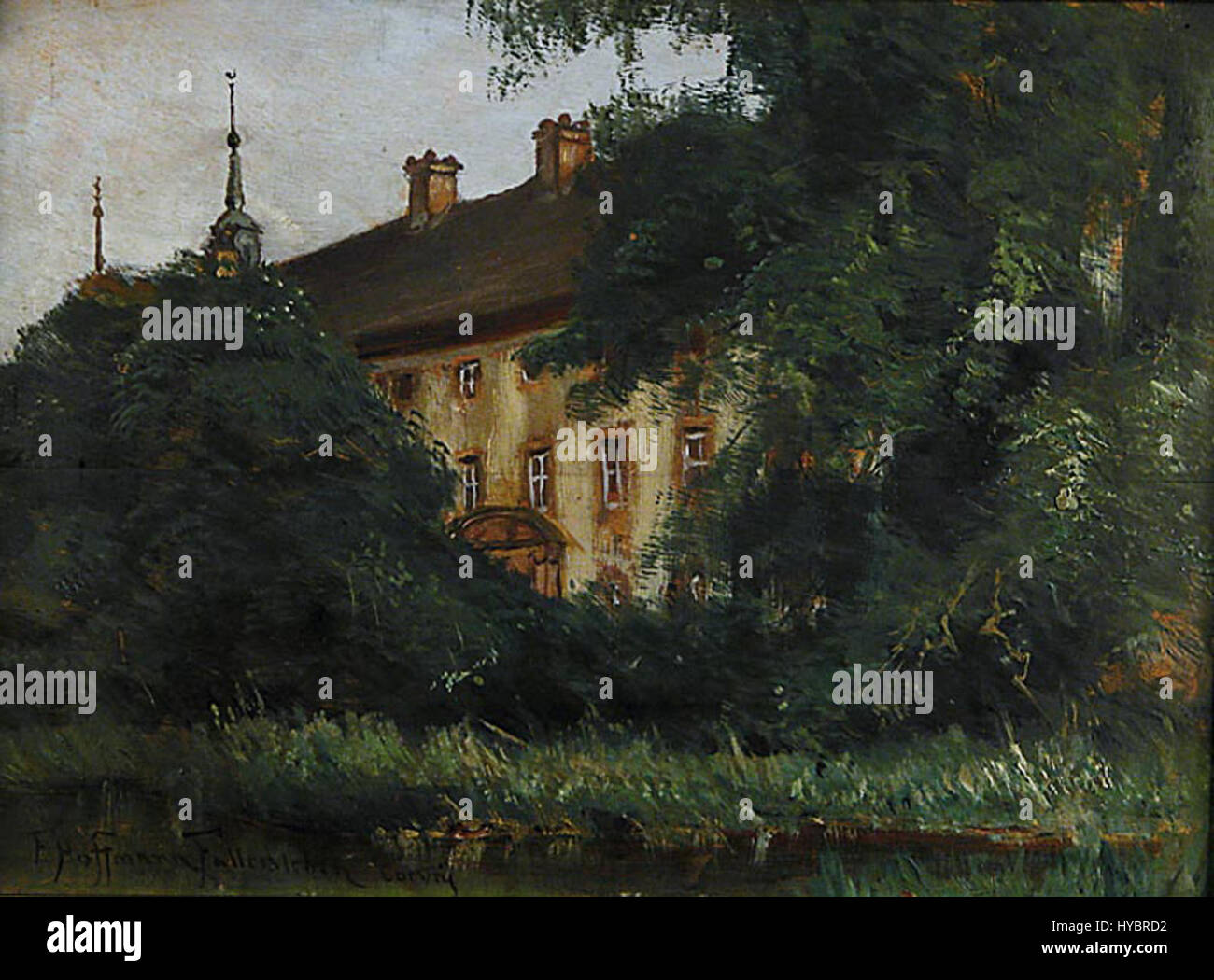 Franz Hoffmann's 'Fallersleben Schloss in Corvey' is a landscape ...