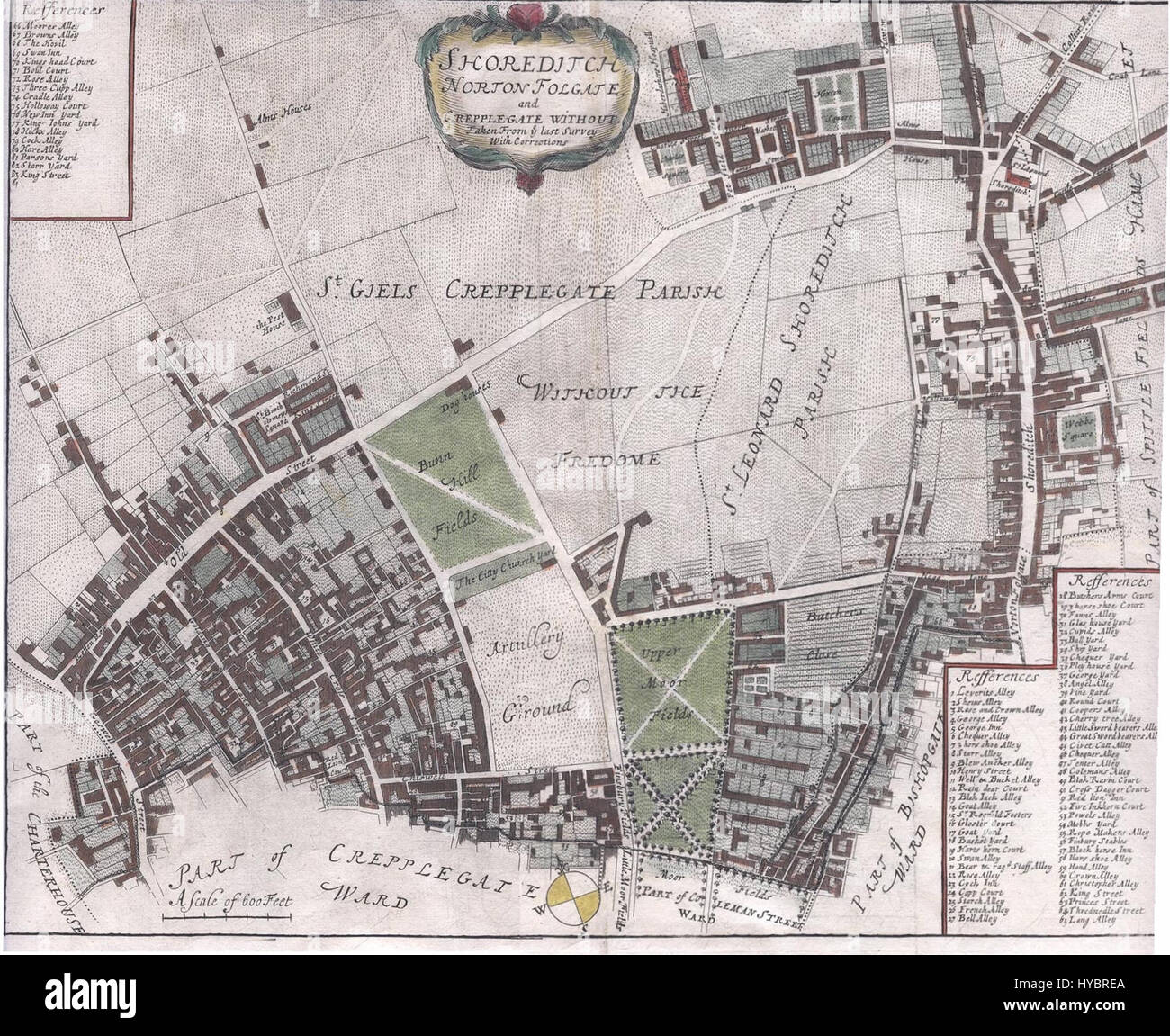 This historical painting from 1755 depicts Stow in Shoreditch, offering ...