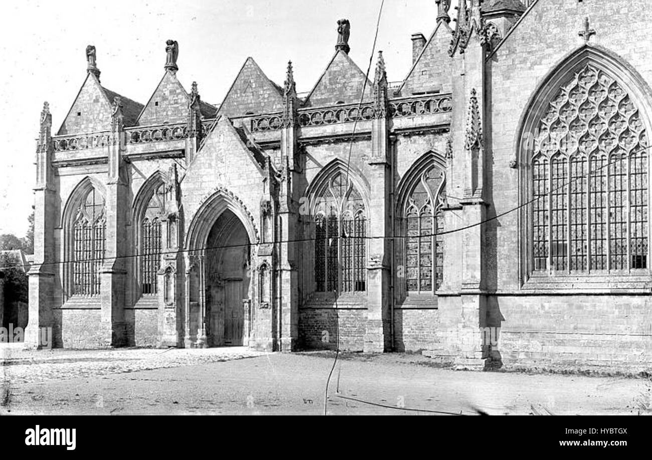 The *Église Notre-Dame* in Carentan, designed by Jean Eugène Durand, is ...
