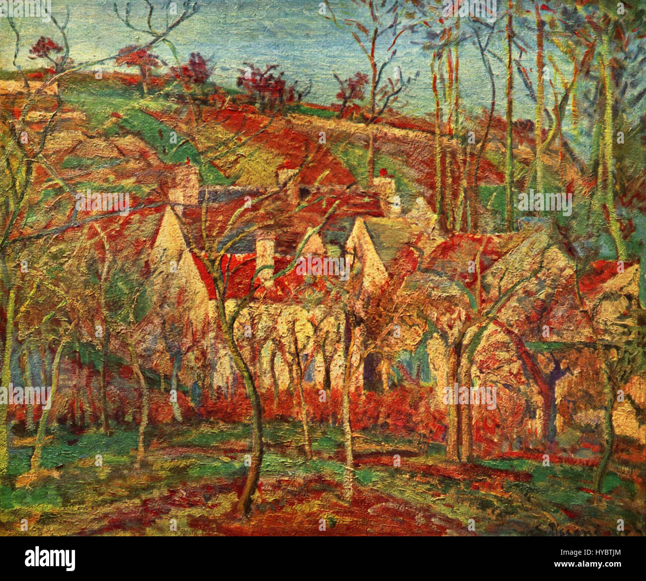 This work by Camille Pissarro, marked as '011,' is a representation of ...