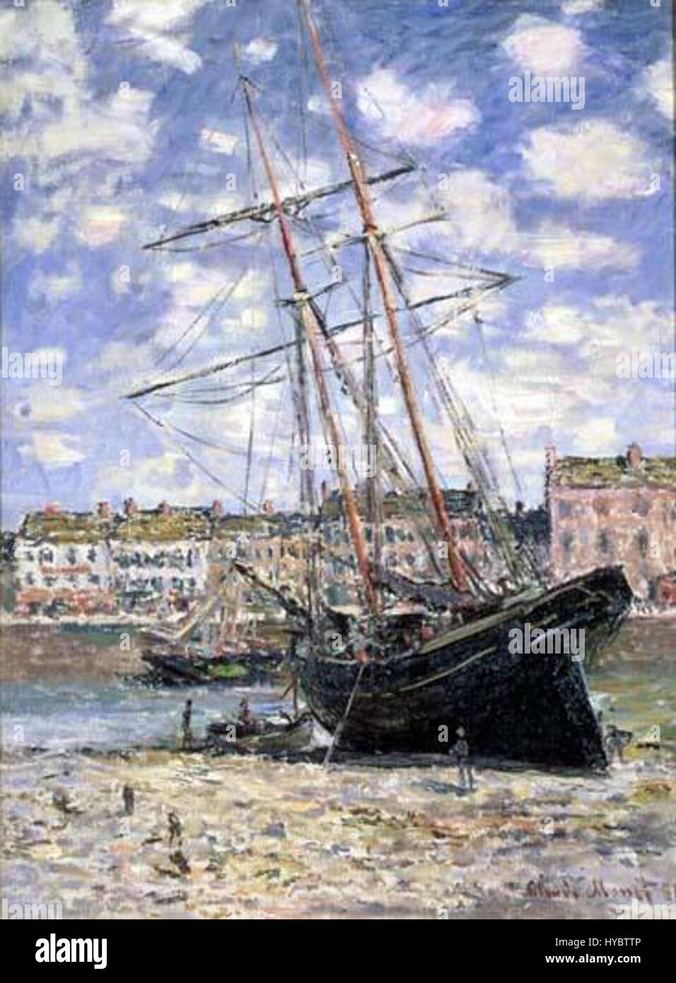 Claude Monet’s 'Ship Aground' captures a maritime scene with dynamic ...