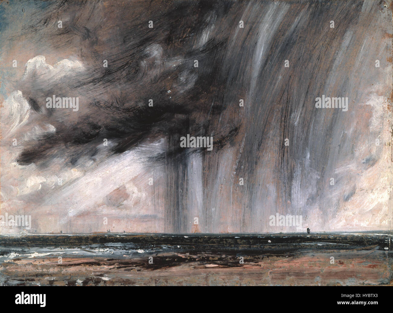 John Constable’s *Seascape Study with Rain Cloud* captures the dramatic ...