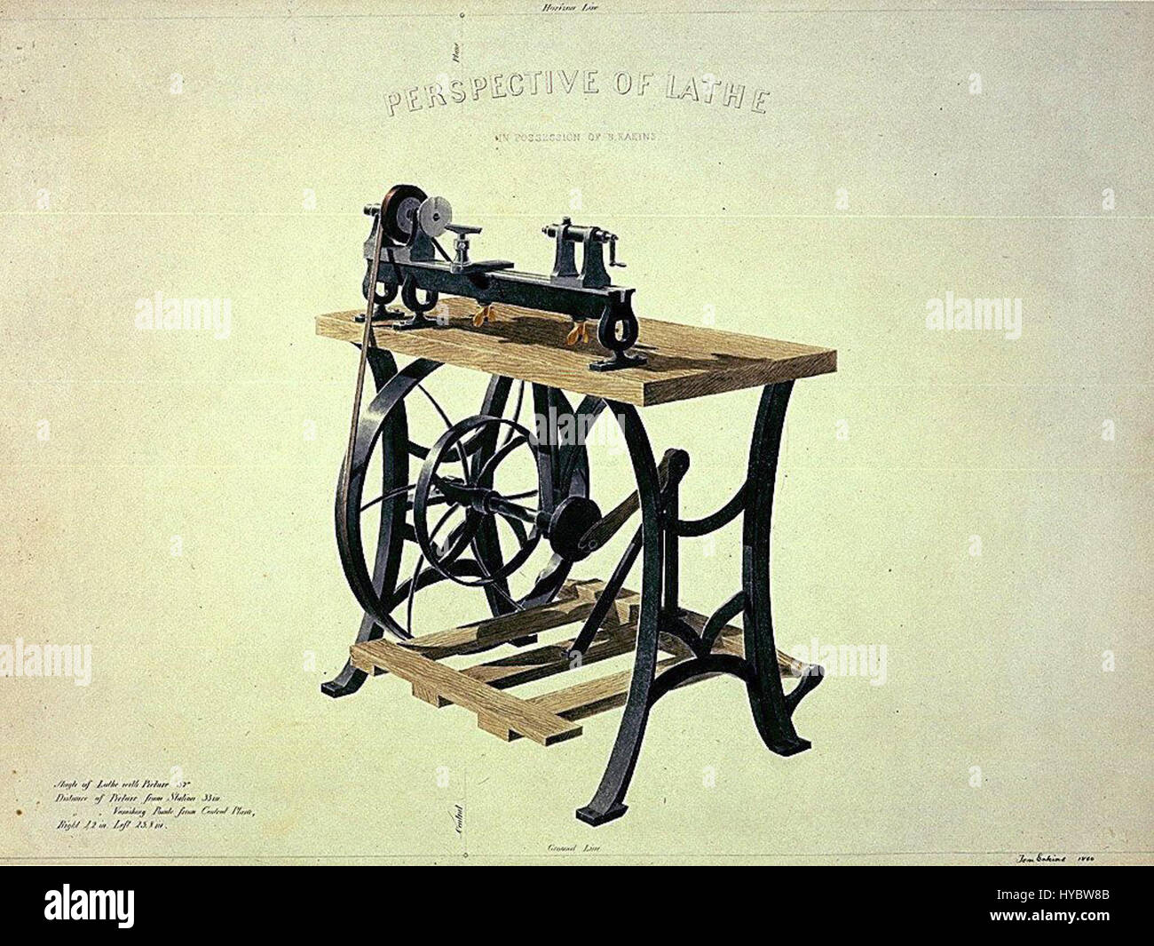 This work by Thomas Eakins, known for his realism, shows a lathe, a ...