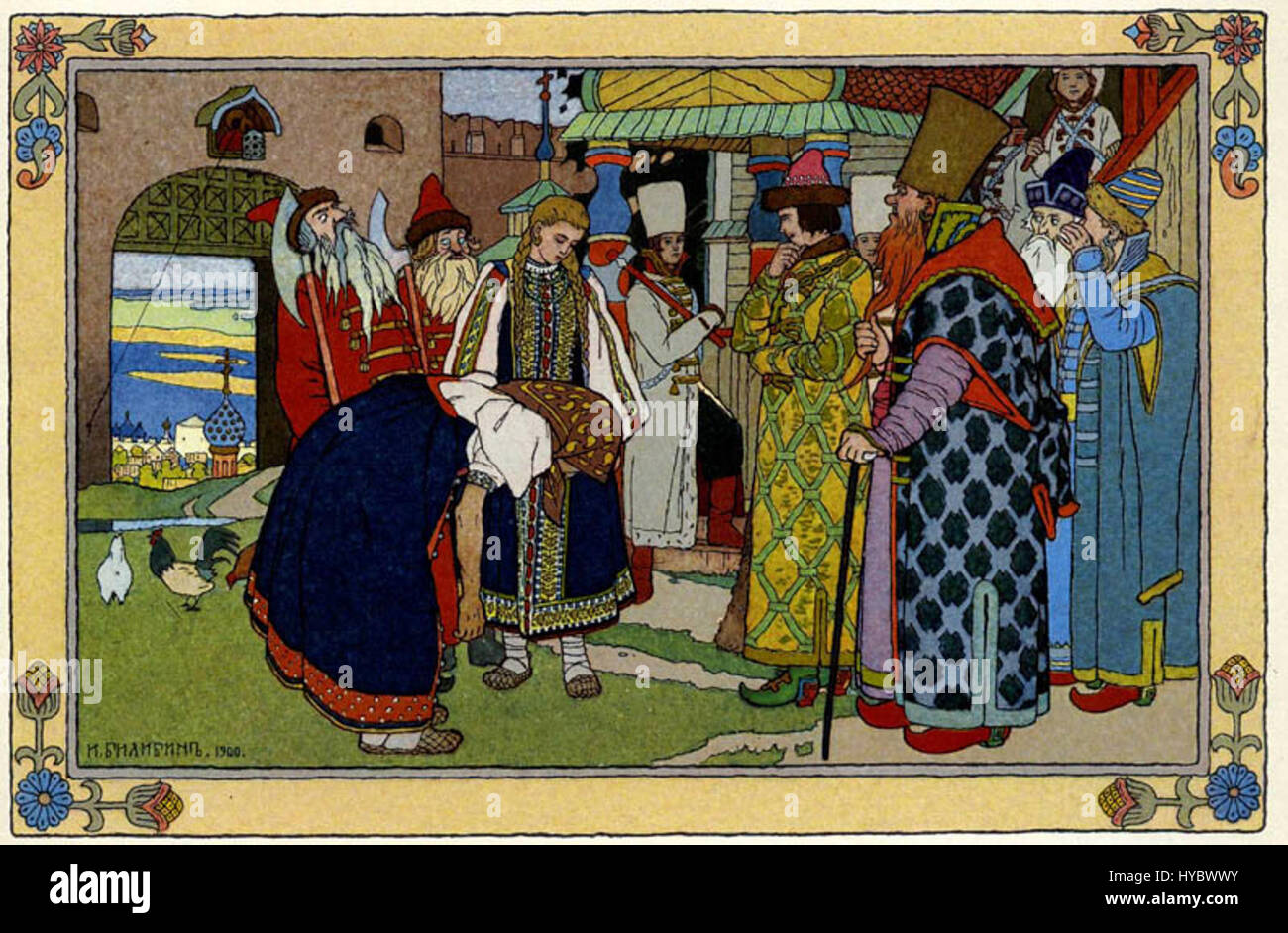 Ivan Bilibin’s illustration (025) is a vibrant depiction of a scene ...