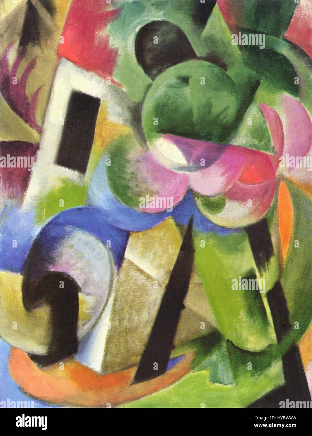 Franz Marc's artwork often features bold colors and abstract forms ...