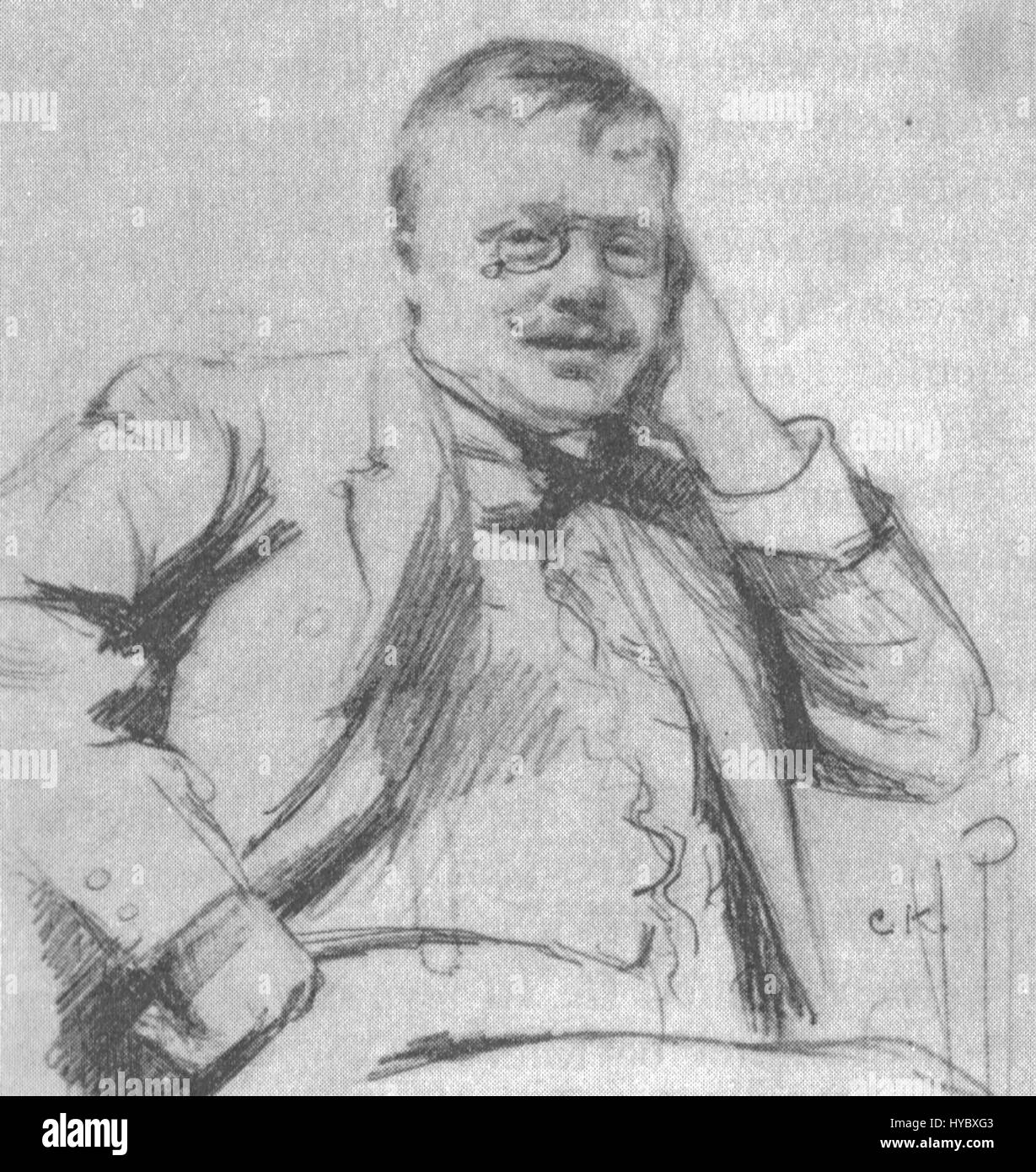 Gunnar Heiberg was a Norwegian playwright and critic, depicted by ...