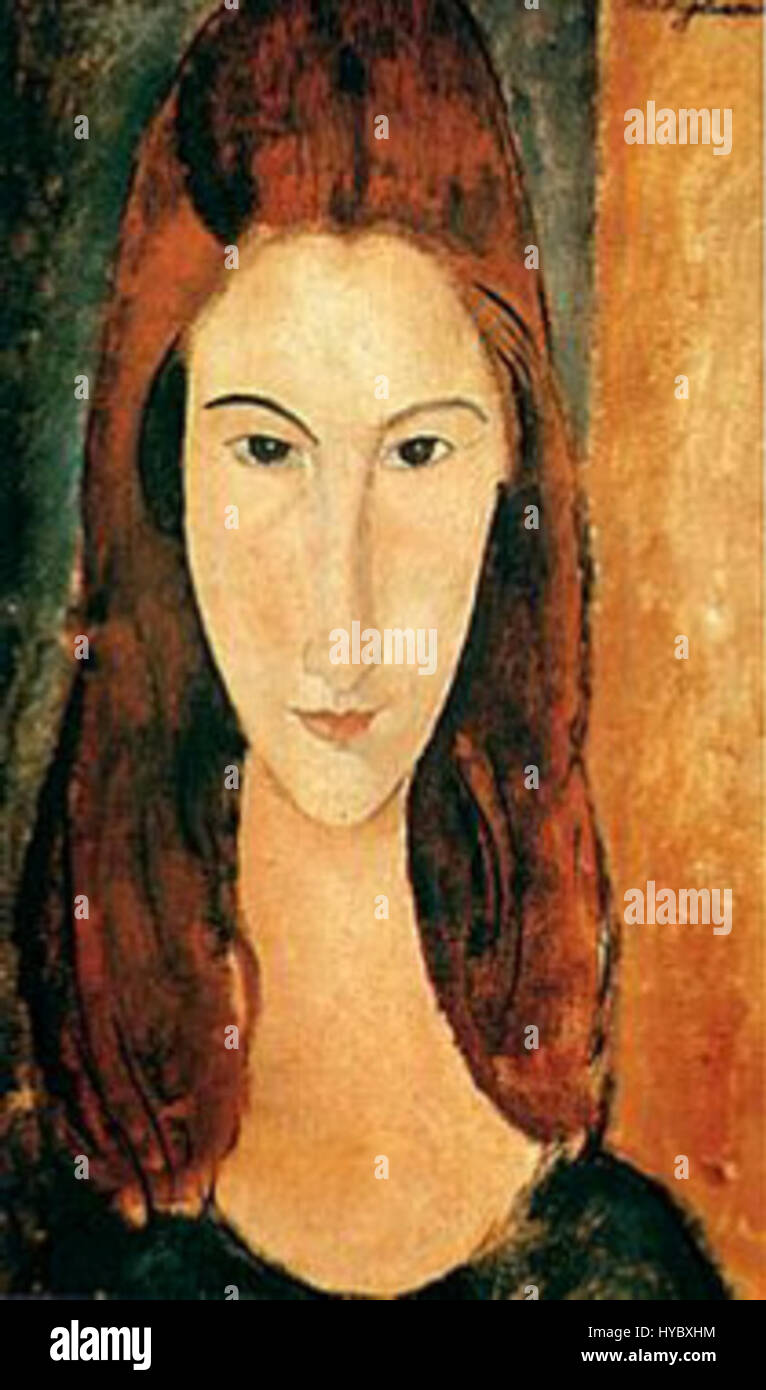 The painting 'Hebuterne' by Amedeo Modigliani features his signature ...