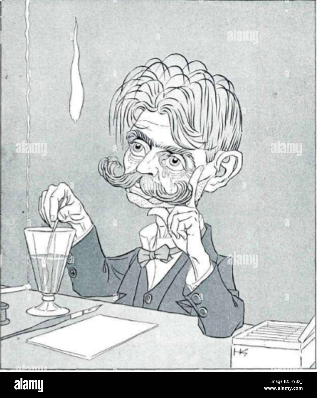 This artwork, created by Hinko Smrekar in 1917, depicts Ivan Cankar, a ...