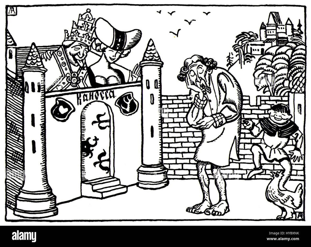 'Henry IV in Canossa' by A. Radakov, painted in 1911, depicts the ...