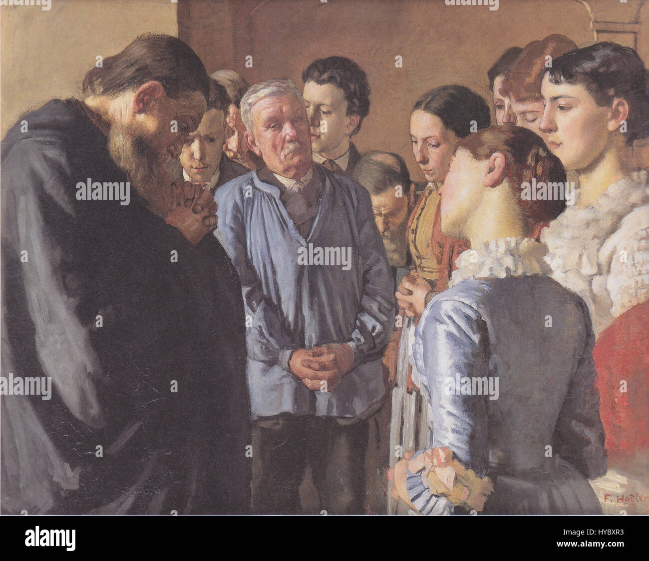 'Die Andacht' (The Devotion) by Ferdinand Hodler, painted in 1882 ...