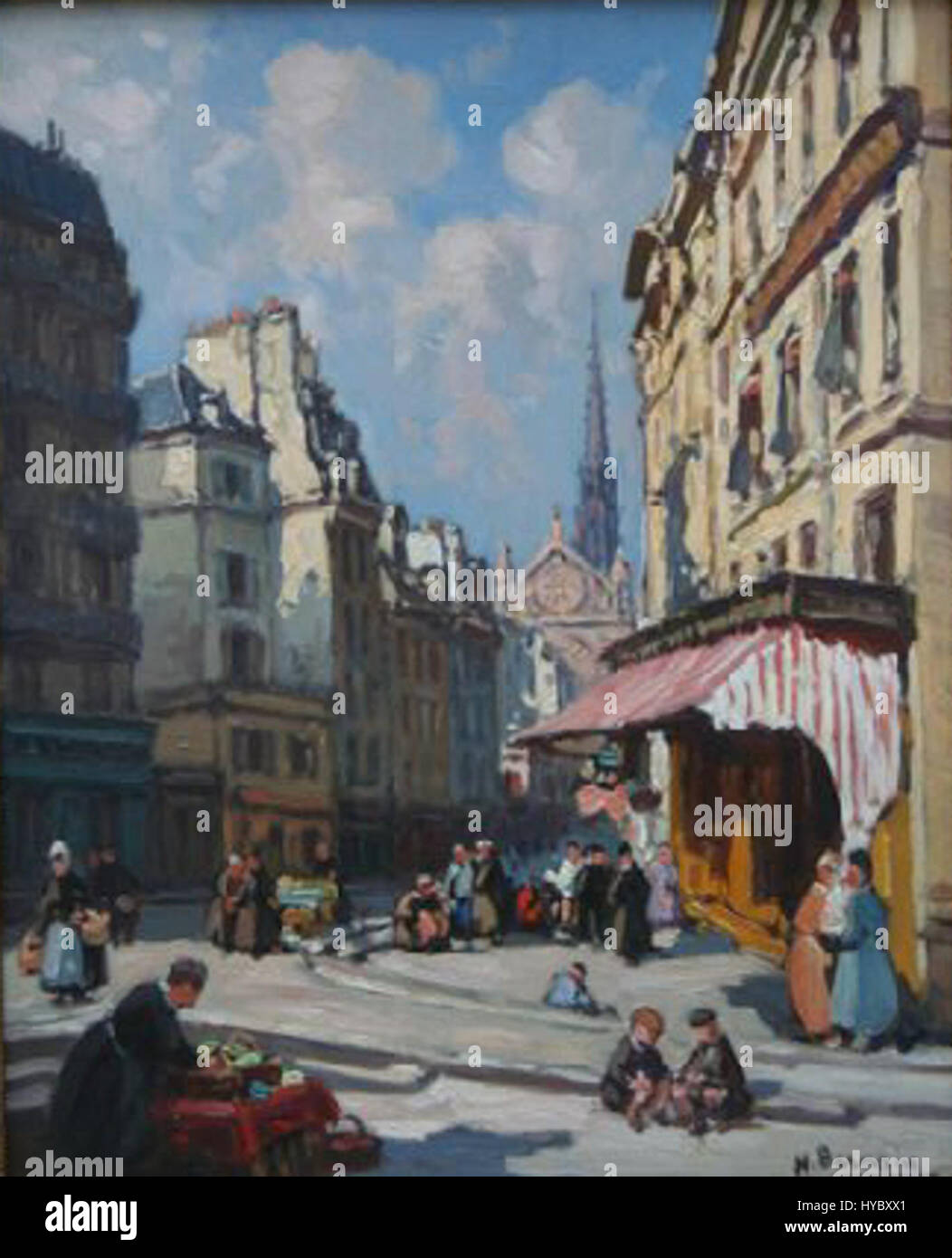 A depiction of Barnoin Place Maubert in Paris, capturing the historical ...