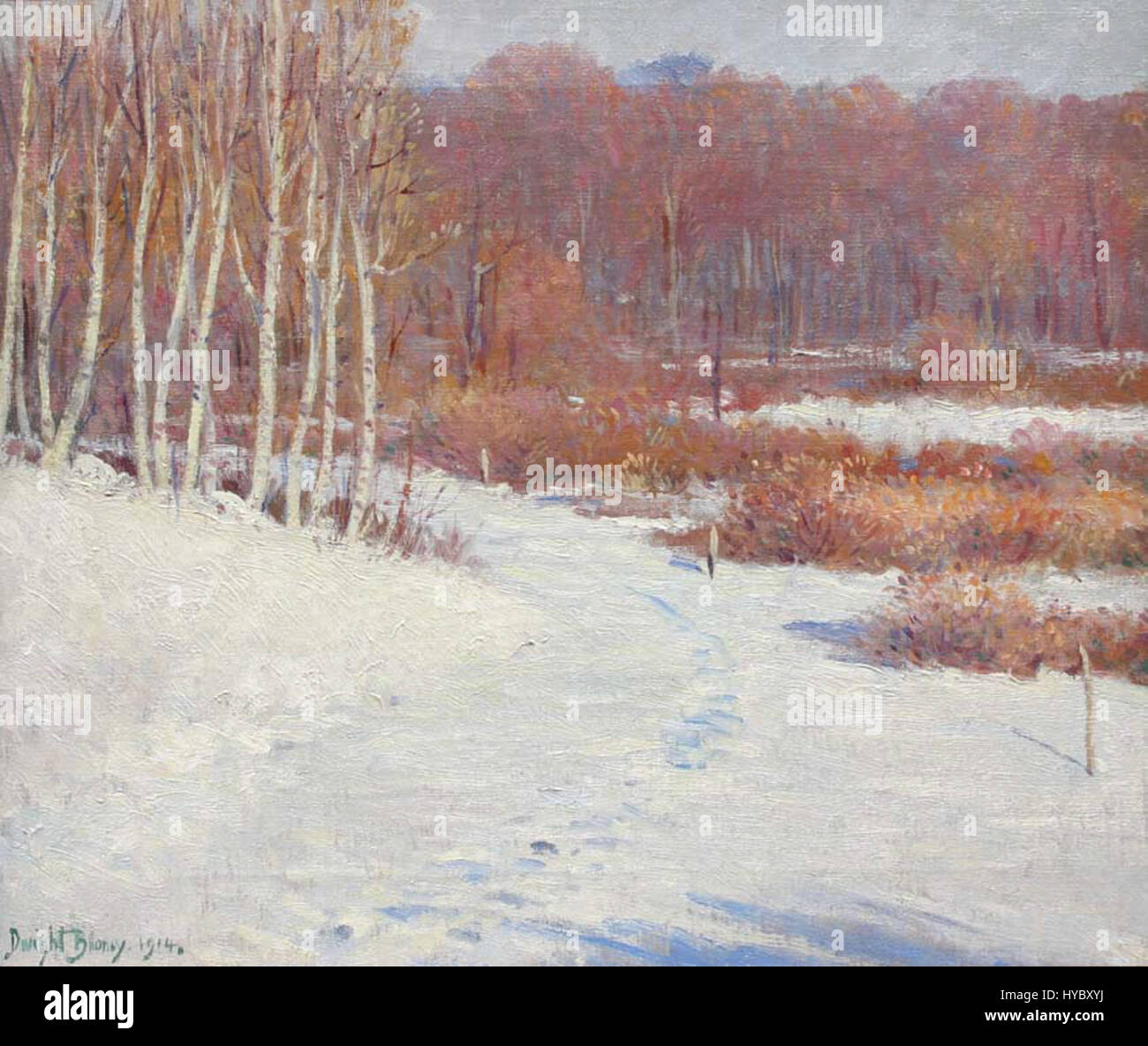 'Early Snow, October' by Dwight Blaney, 1914 Stock Photo - Alamy