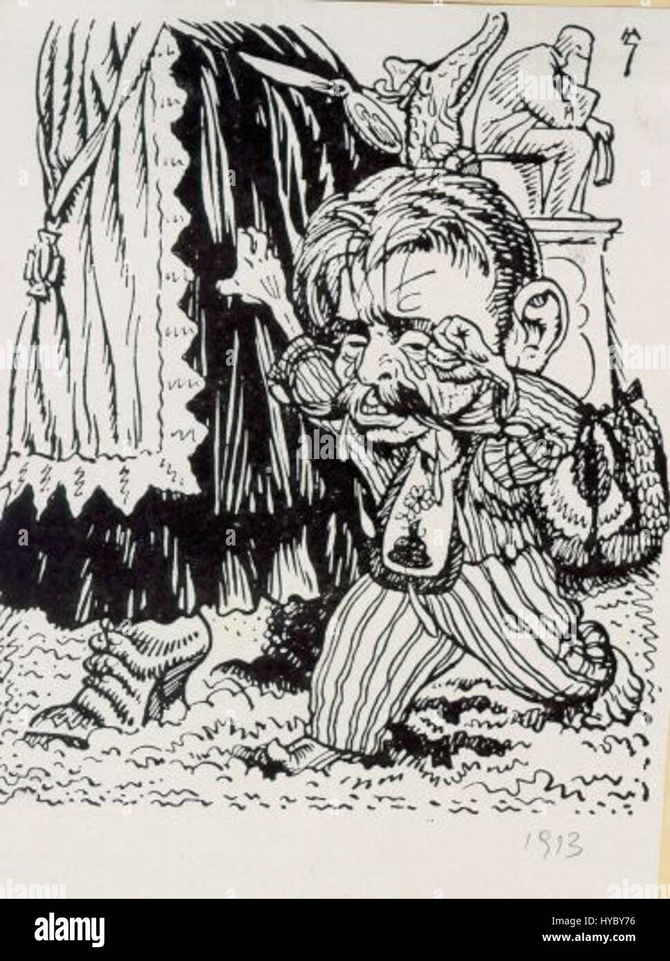 A caricature of Slovenian writer *Ivan Cankar*, drawn by the renowned ...