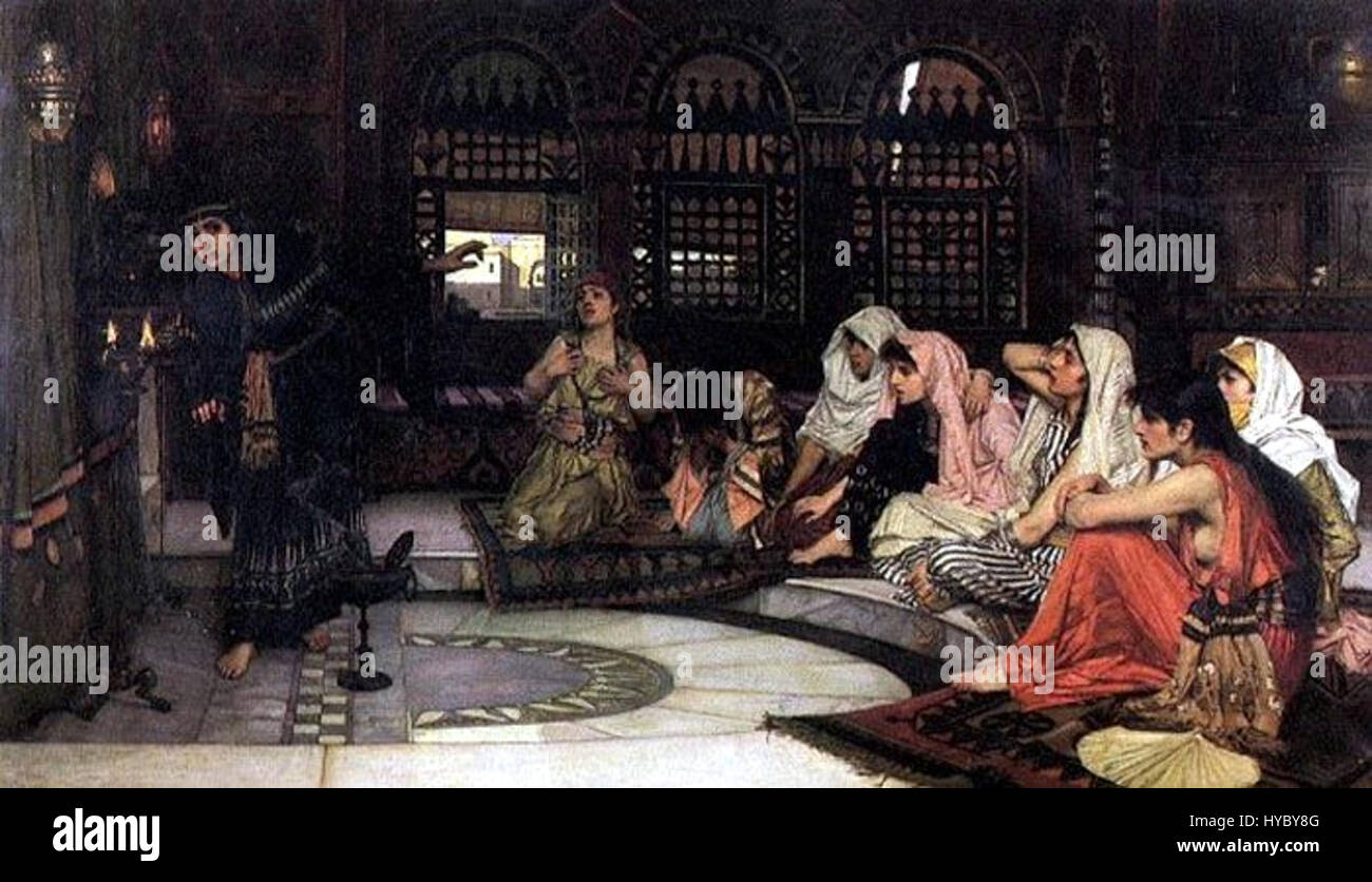 'Oracle' by John William Waterhouse, painted in 1884, depicts a woman ...