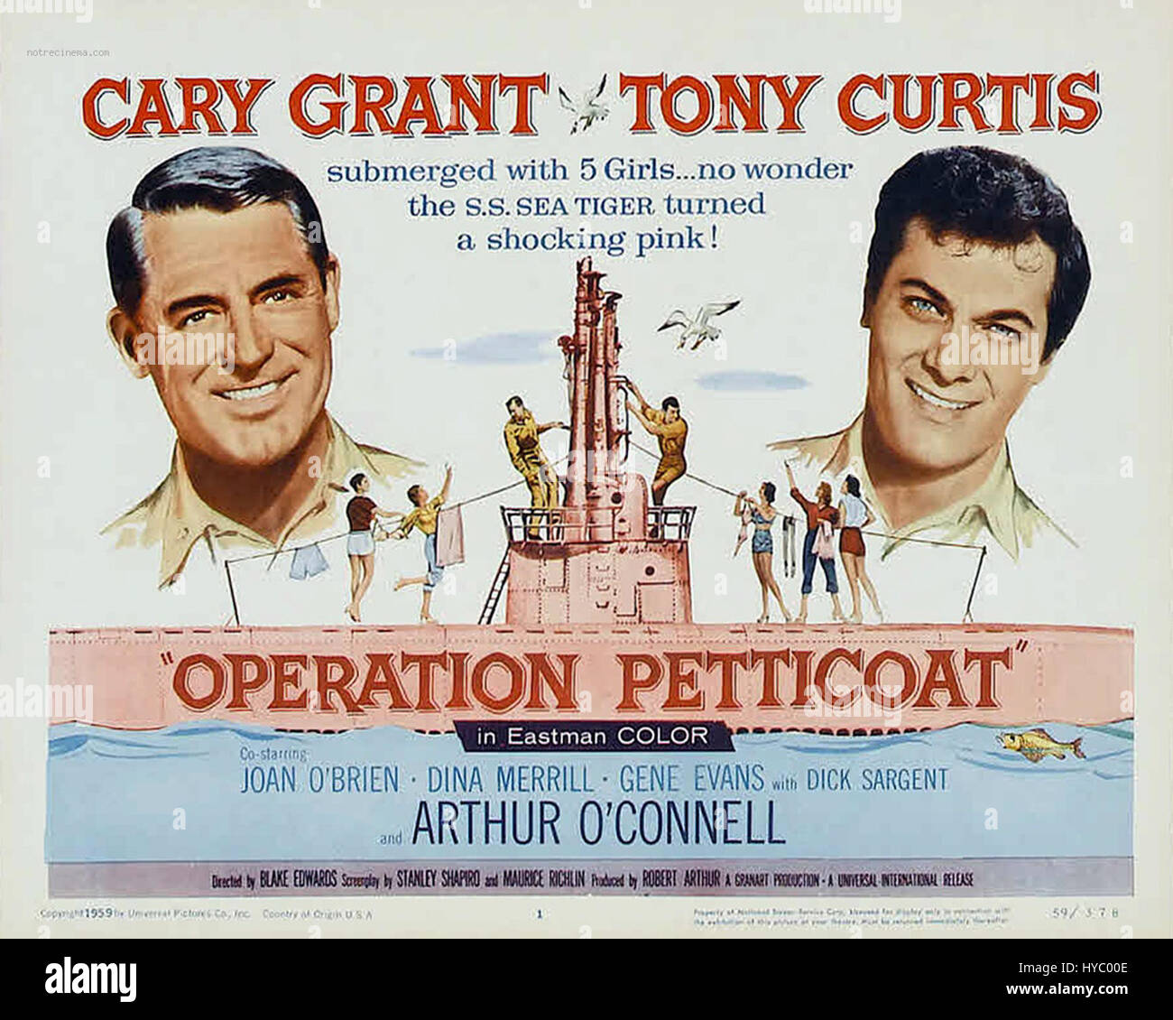 The poster for the 1959 film 'Operation Petticoat' features the comedic ...