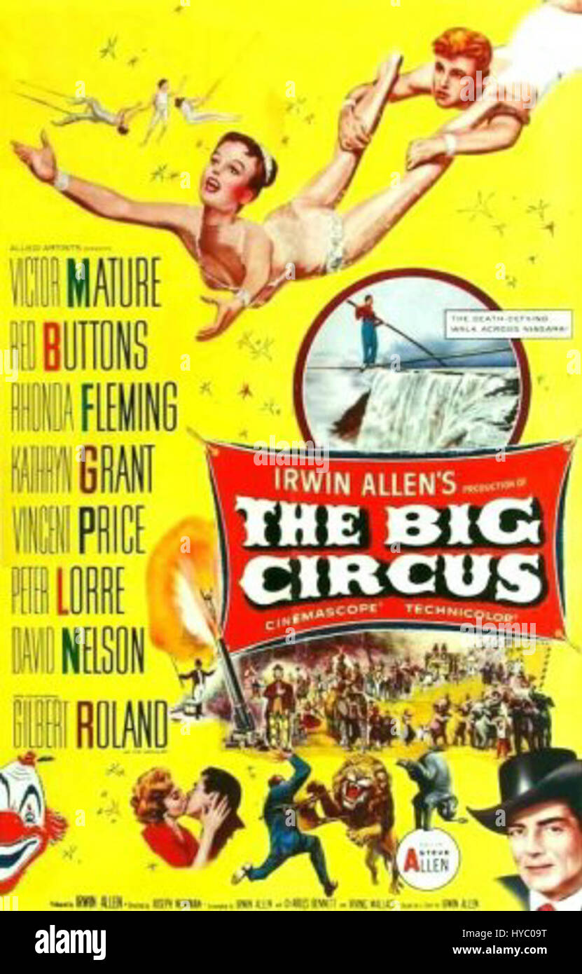 The poster for 'The Big Circus' promotes the 1959 film, focusing on the ...