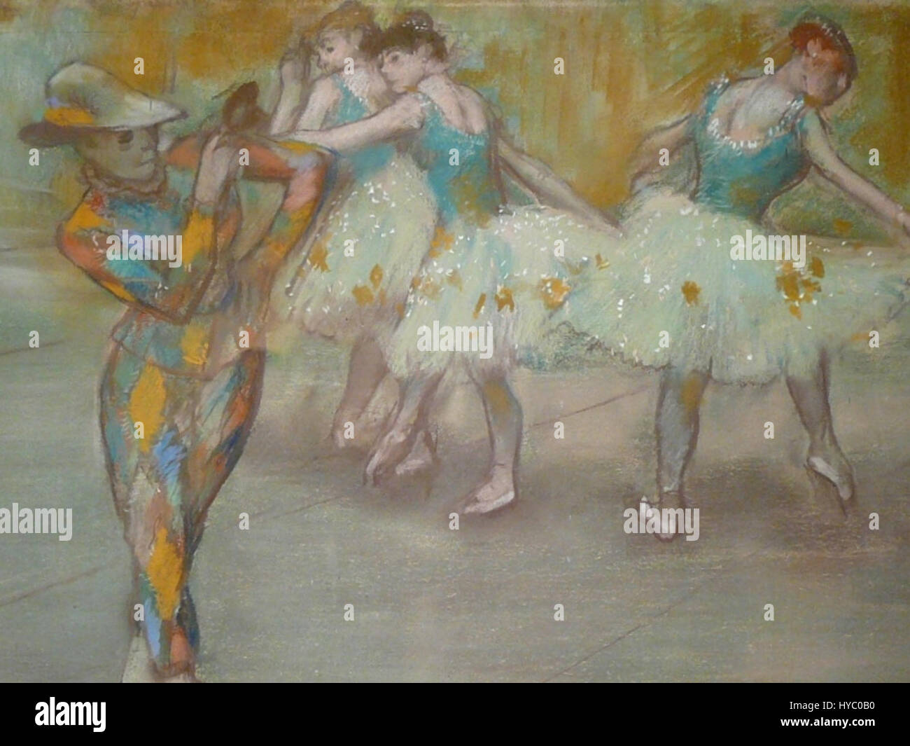 *Arlequin danse* by Edgar Degas, created around 1890, captures the ...