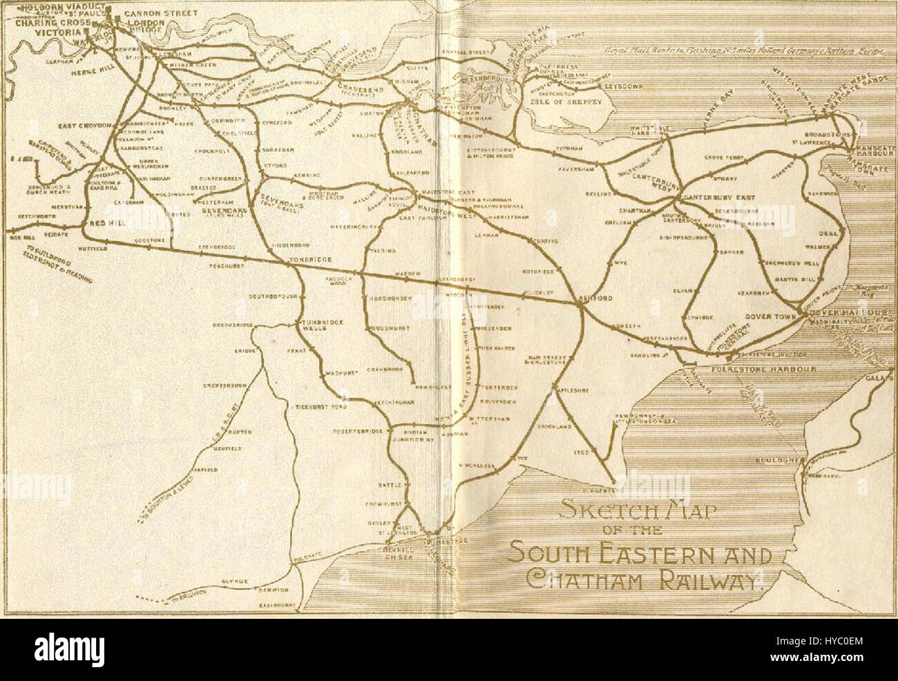 'SECR 1912 from A&C Black' is an antique print depicting the ...
