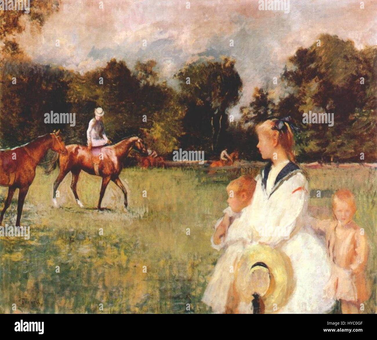 ‘Schooling the Horses’ depicts the training process of horses ...