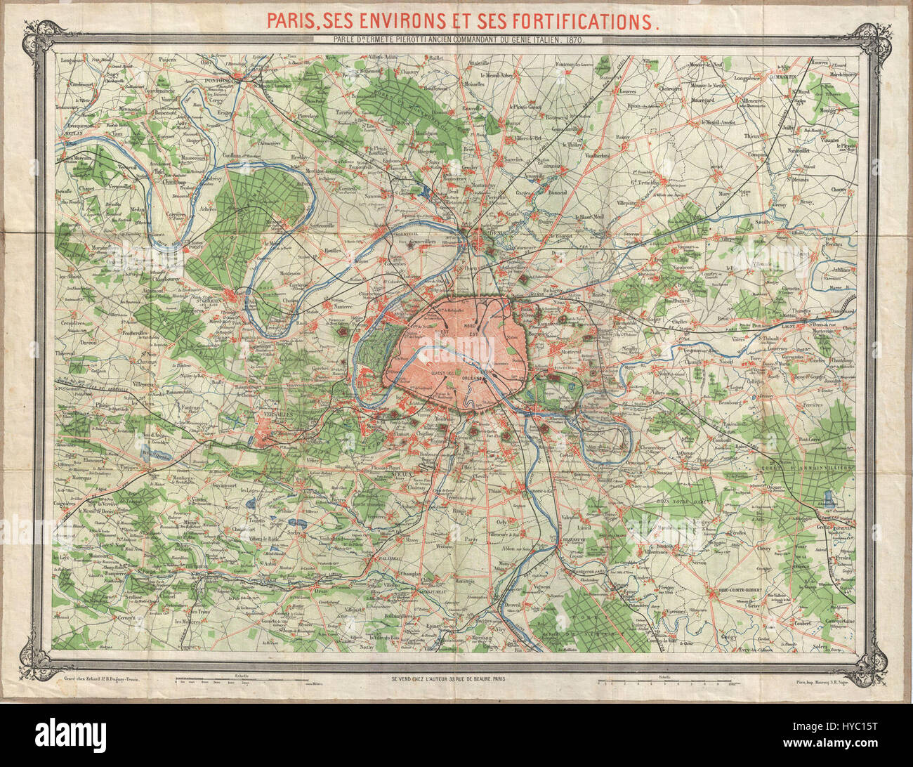 Map of paris 1870 hi-res stock photography and images - Alamy