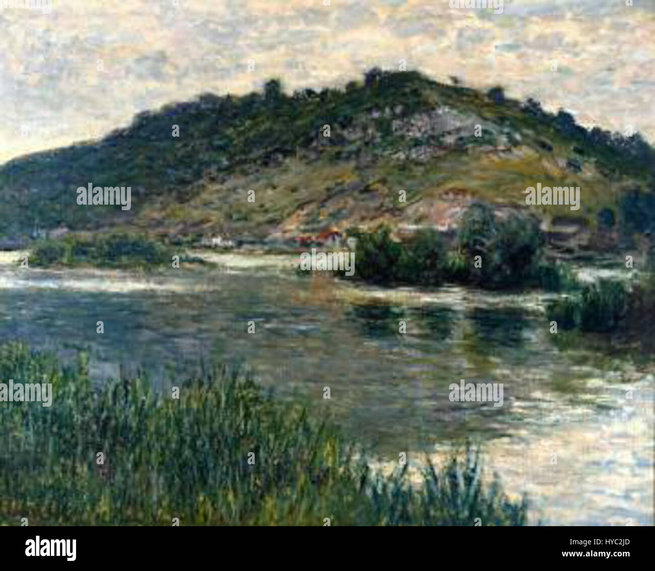 'Paisaje en Port Villez' by Claude Monet, painted in 1883, depicts a ...