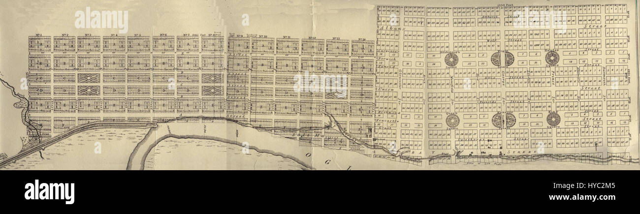 The City of Brunswick in 1837 is depicted in an historical map or ...