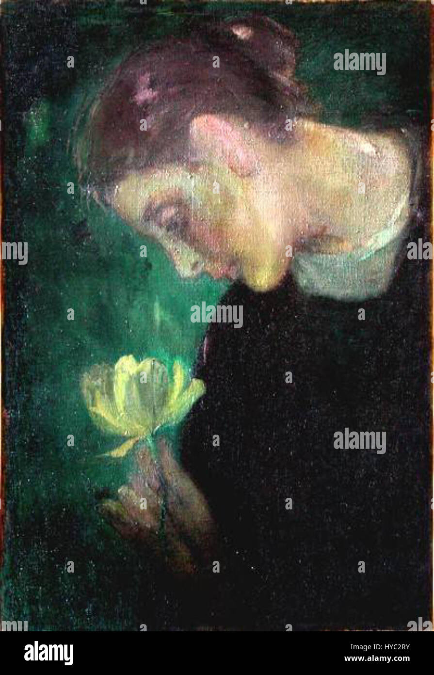 Dora Hitz’s painting 'Der Blumenkelch' (The Flower Chalice) portrays a ...