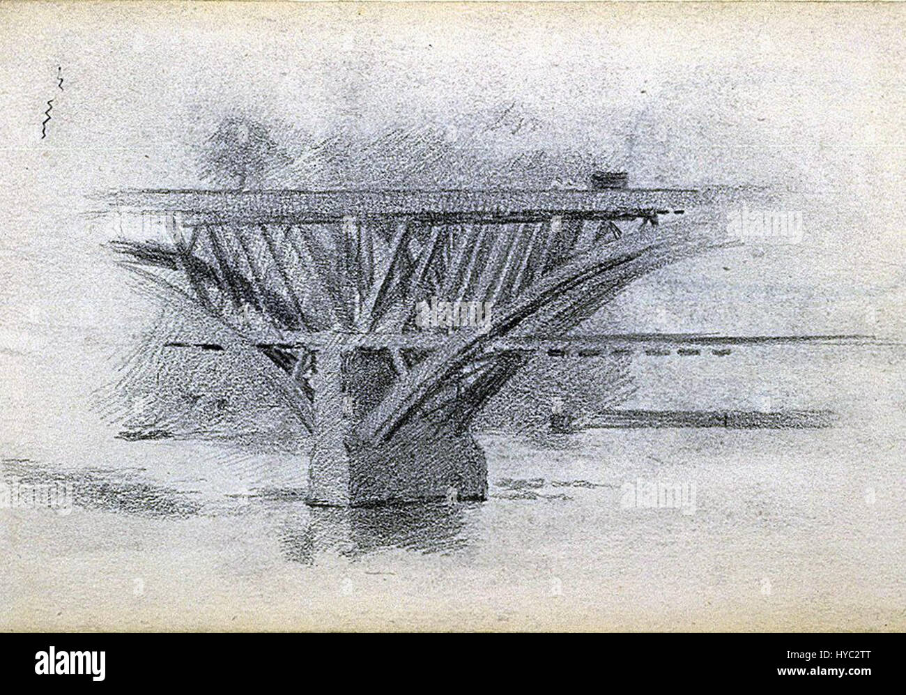 The 'Drawing of Girard Avenue Bridge' captures the iconic structure ...
