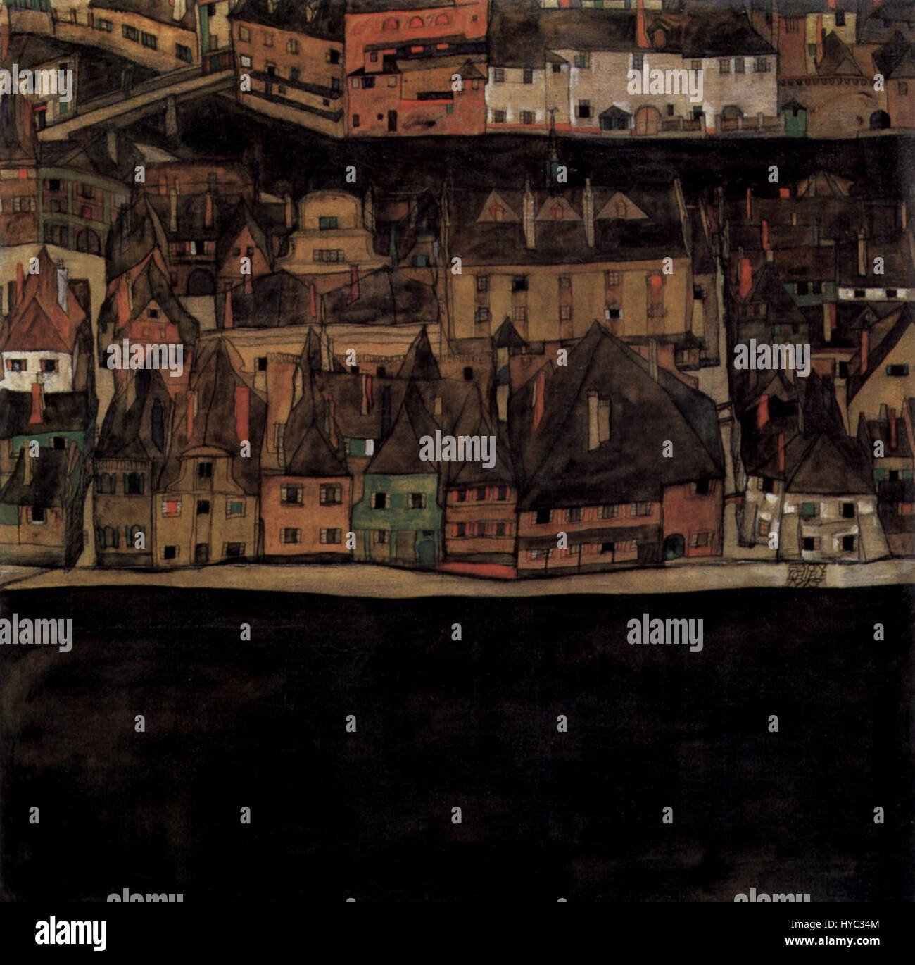 Egon Schiele's work '035' captures his distinctive style, emphasizing ...