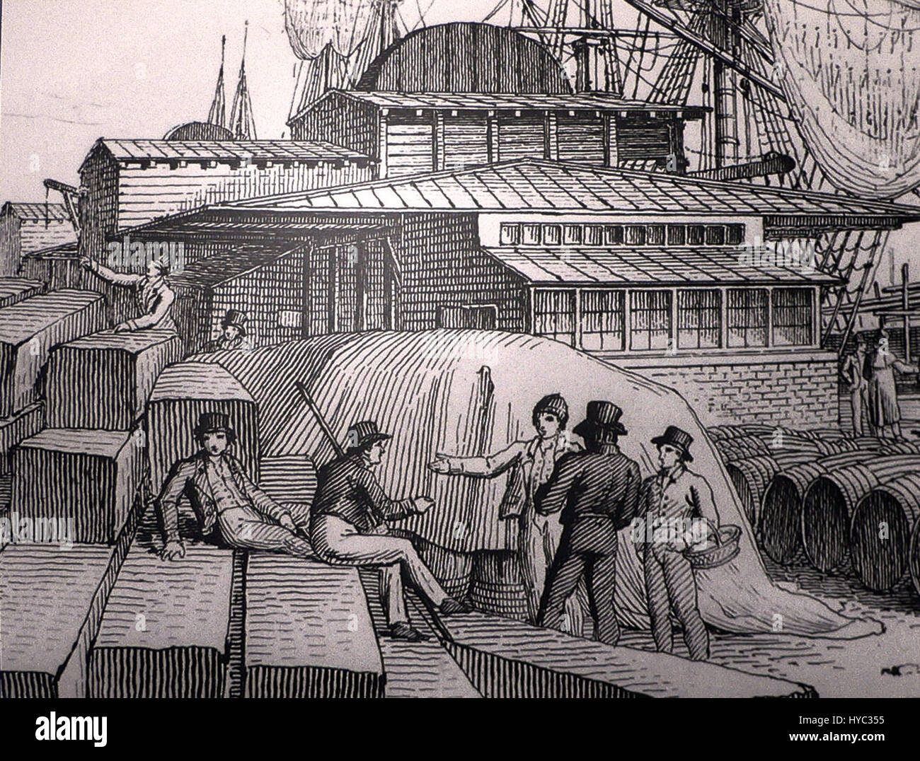 The 1820 London Dock Custom and Excise represents a historical view of ...