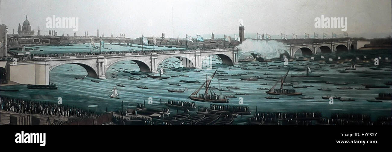 The painting 'Waterloo Bridge' from 1817 shows the iconic bridge in ...