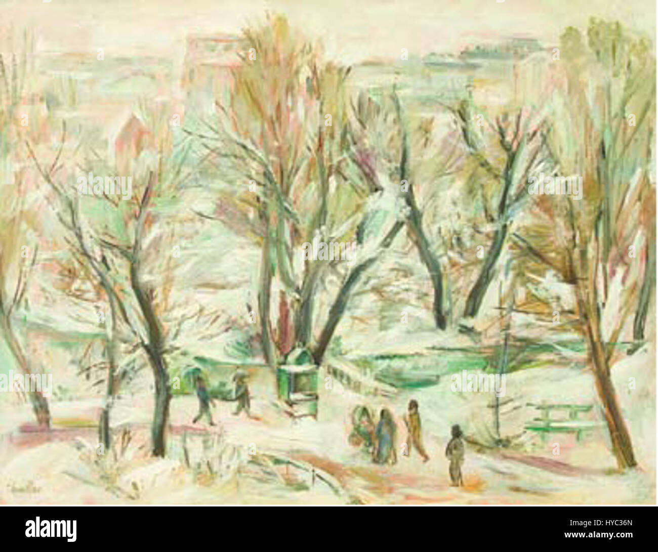 Elena Popea's Iarna in parc (Winter in the Park) captures the serene ...