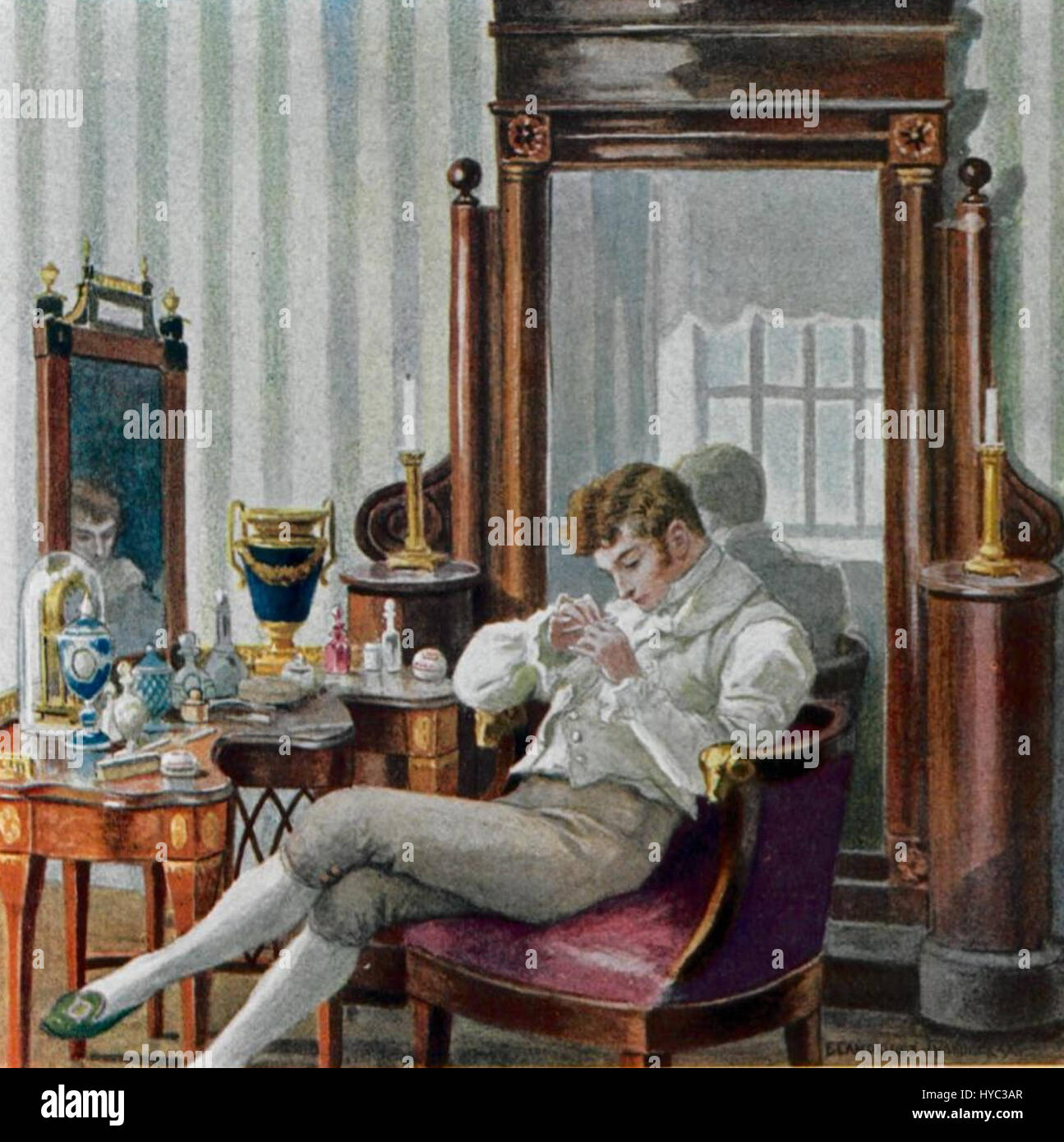 An illustration for 'Eugene Onegin,' a novel in verse by Alexander ...