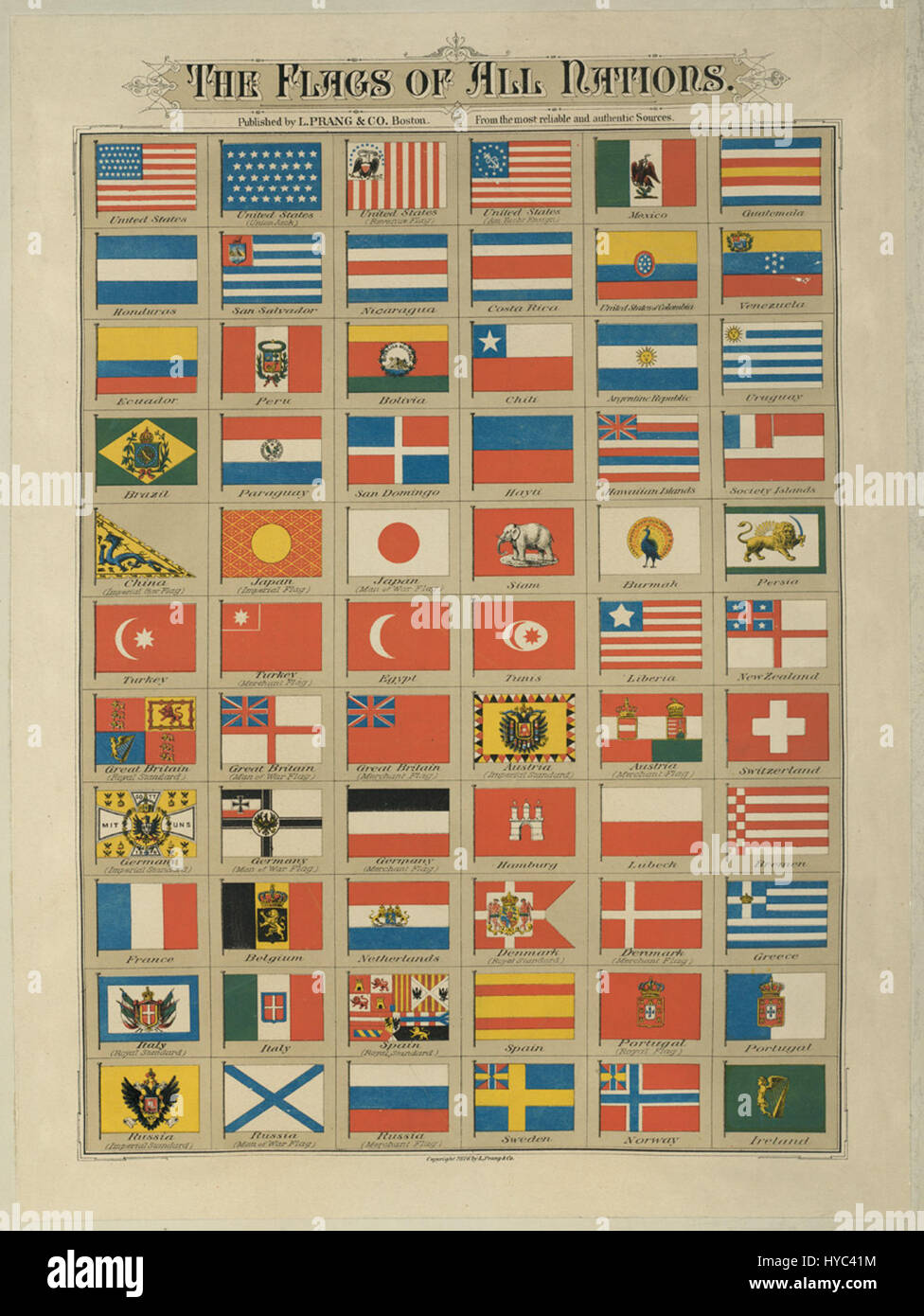 'The Flags of All Nations' is a historical artwork housed at the Boston ...