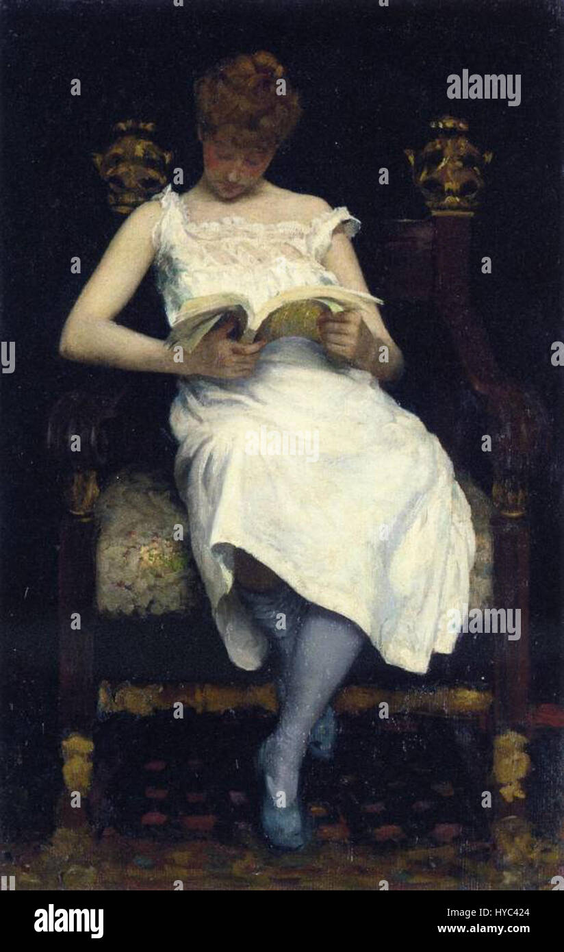 Girl Reading, 1893 Edward Simmons Stock Photo - Alamy