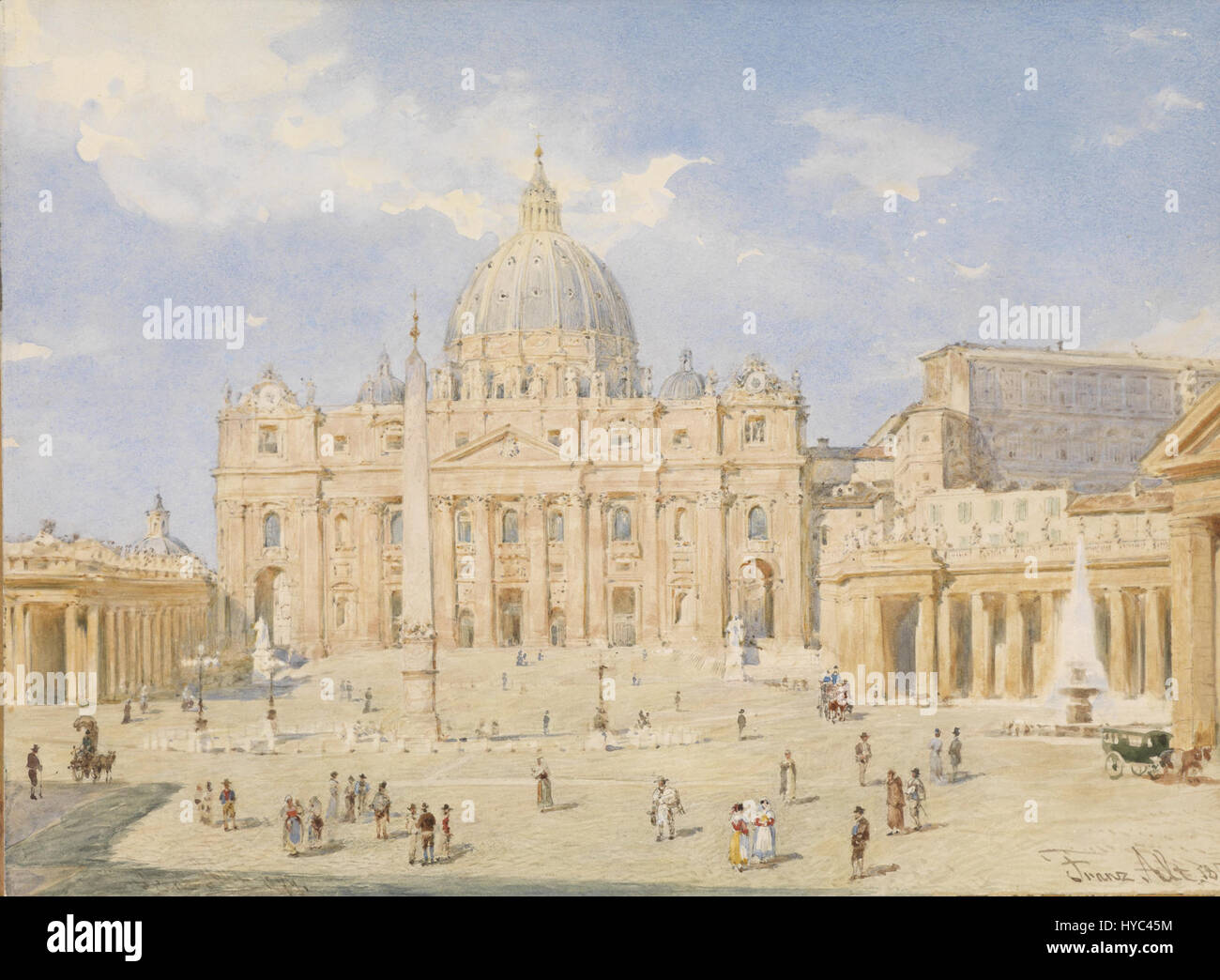 Franz Alt's 'Petersplatz Rom 1879' captures a historical view of St ...