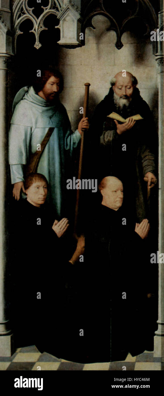 A detailed painting by Hans Memling, showcasing his mastery of ...