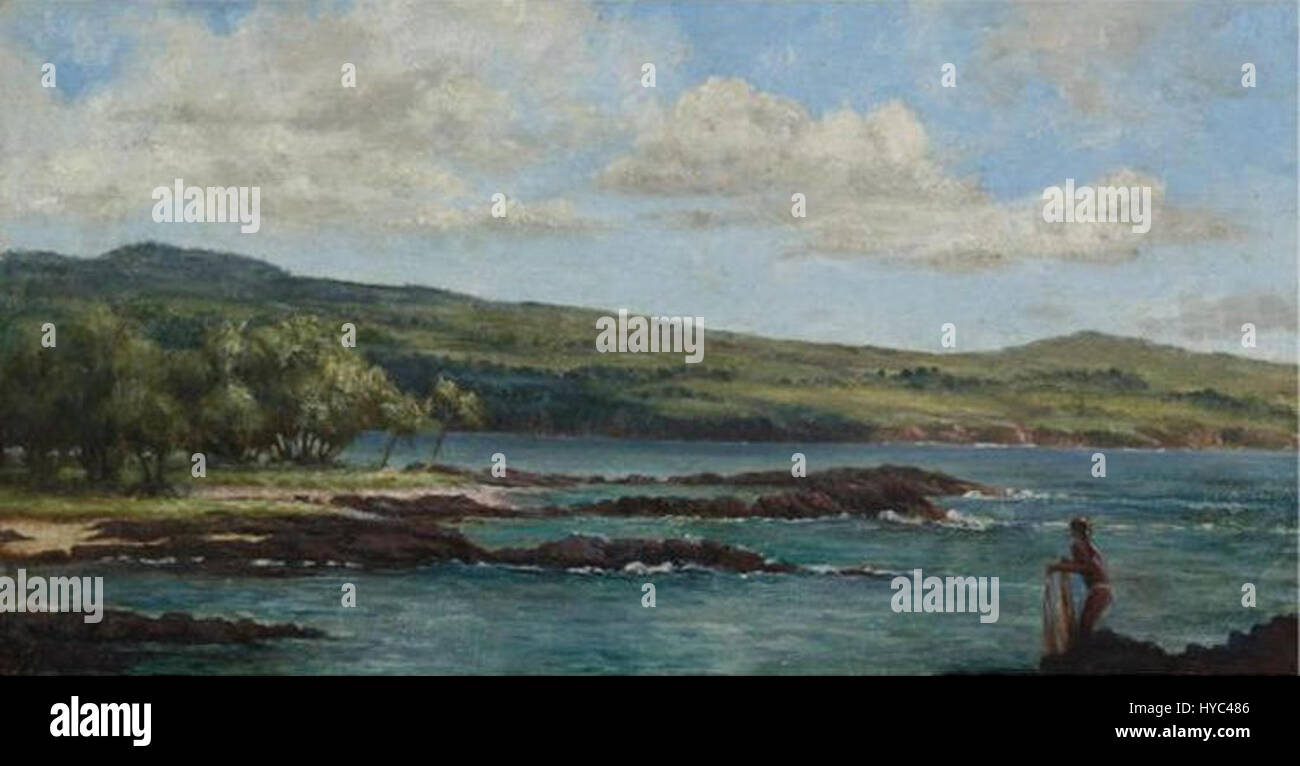 Helen Thomas Dranga's painting 'Casting a Net, Hawaii' depicts the ...