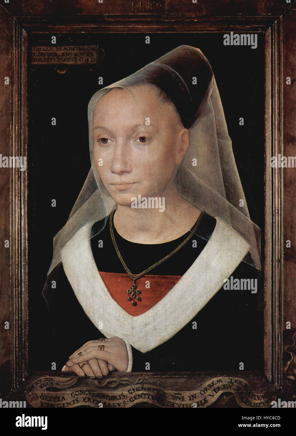 Hans Memling's painting, identified as '049,' is a detailed work that ...