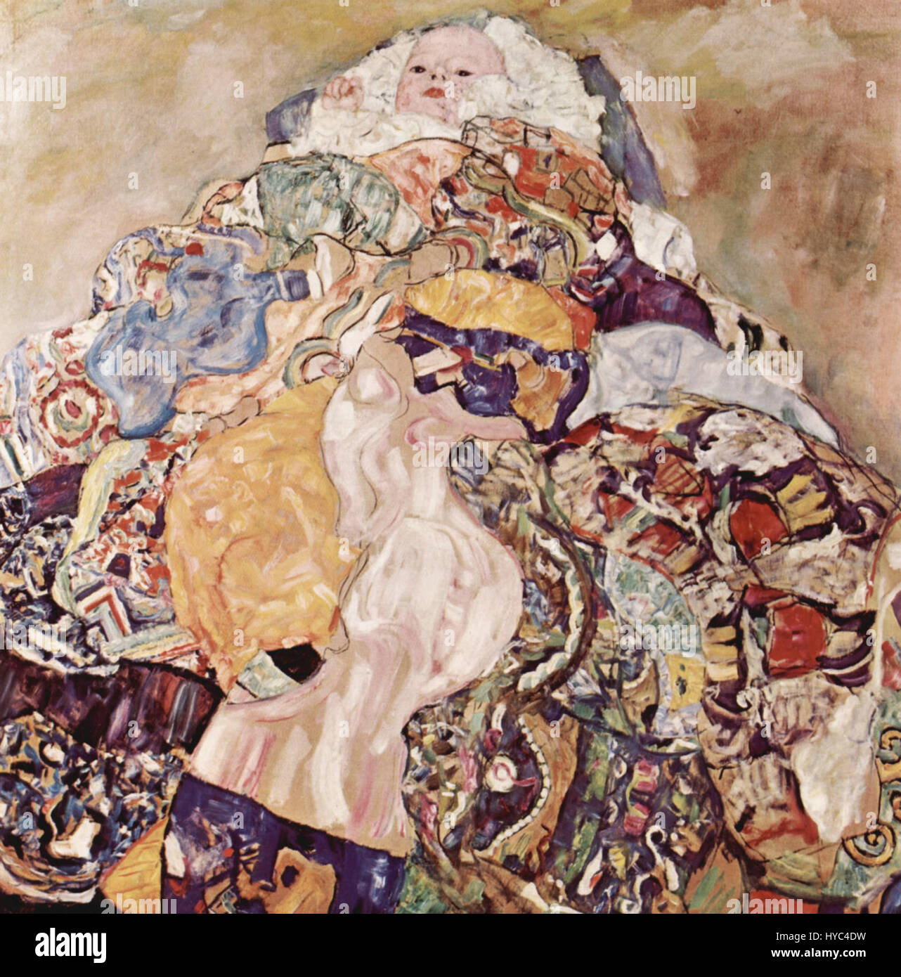 Gustav Klimt's artwork reflects his signature style of ornamental and ...