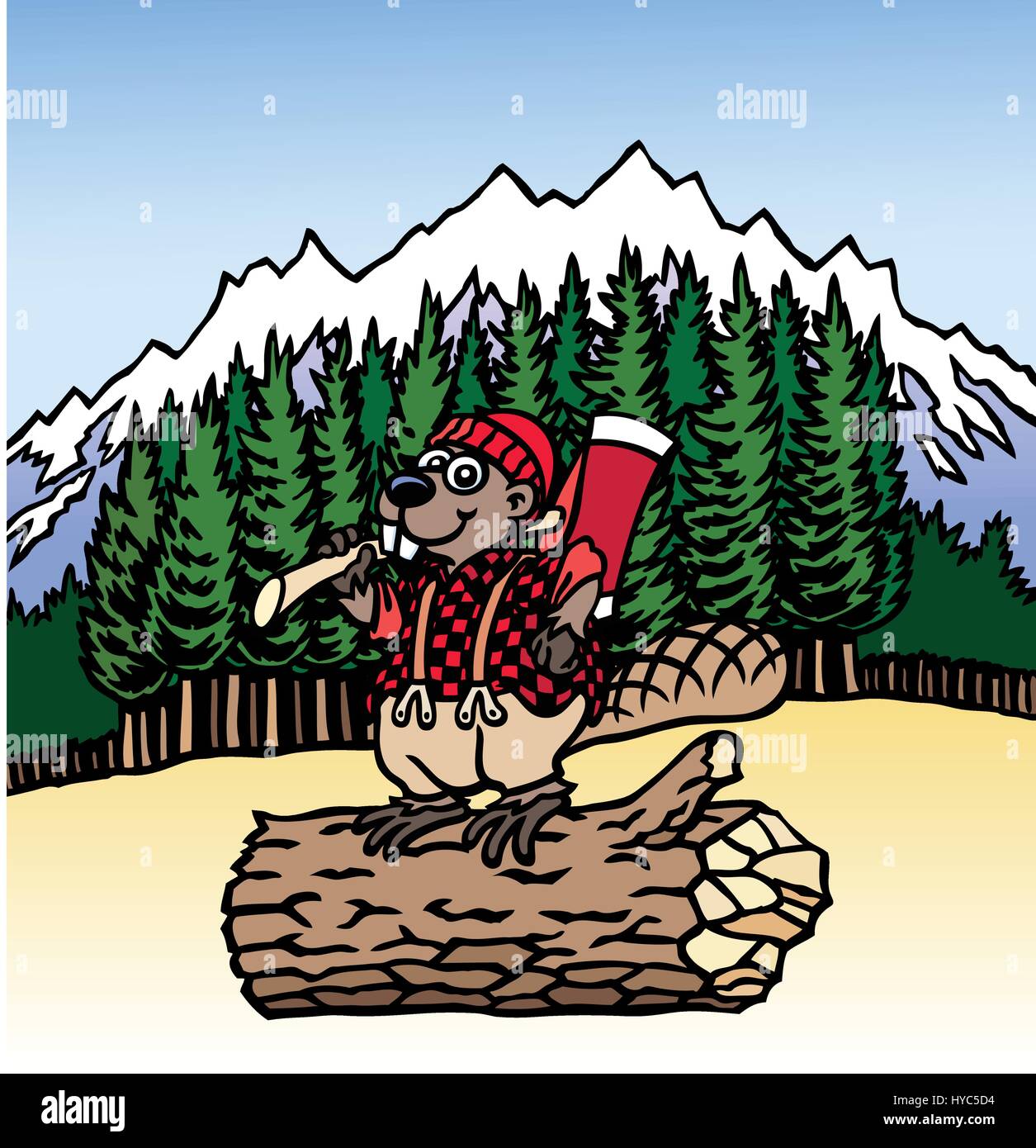 Timber Jack the Beaver Stock Vector Image & Art - Alamy