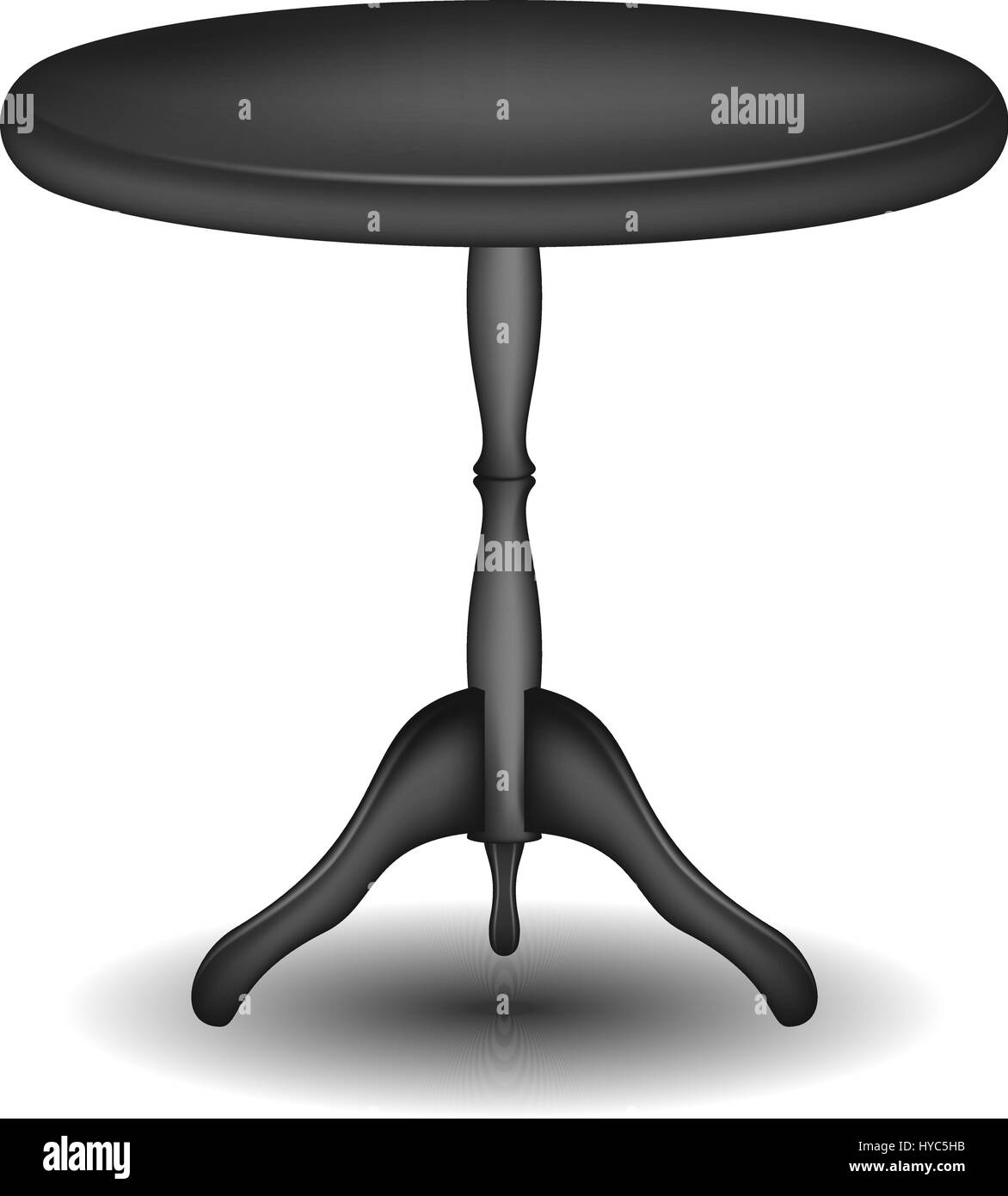 Wooden round table in black design on white background Stock Vector ...