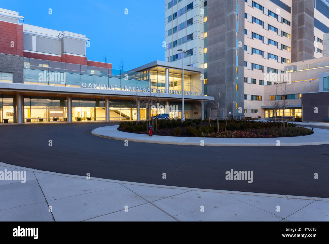 The main entrance to the Oakville Trafalgar Memorial Hospital in ...