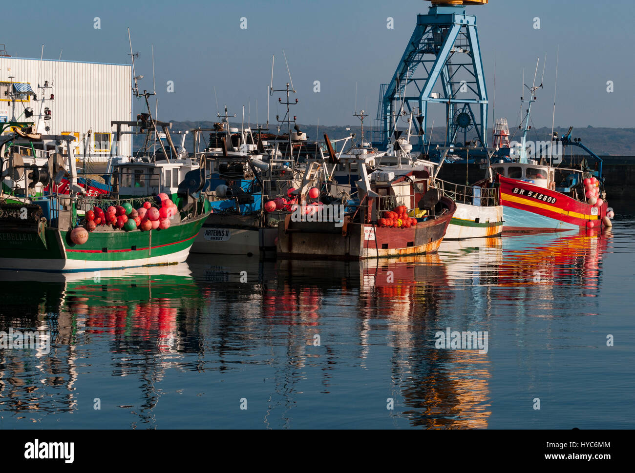 Trawlers docked in the fishing port of Brest Stock Photo - Alamy