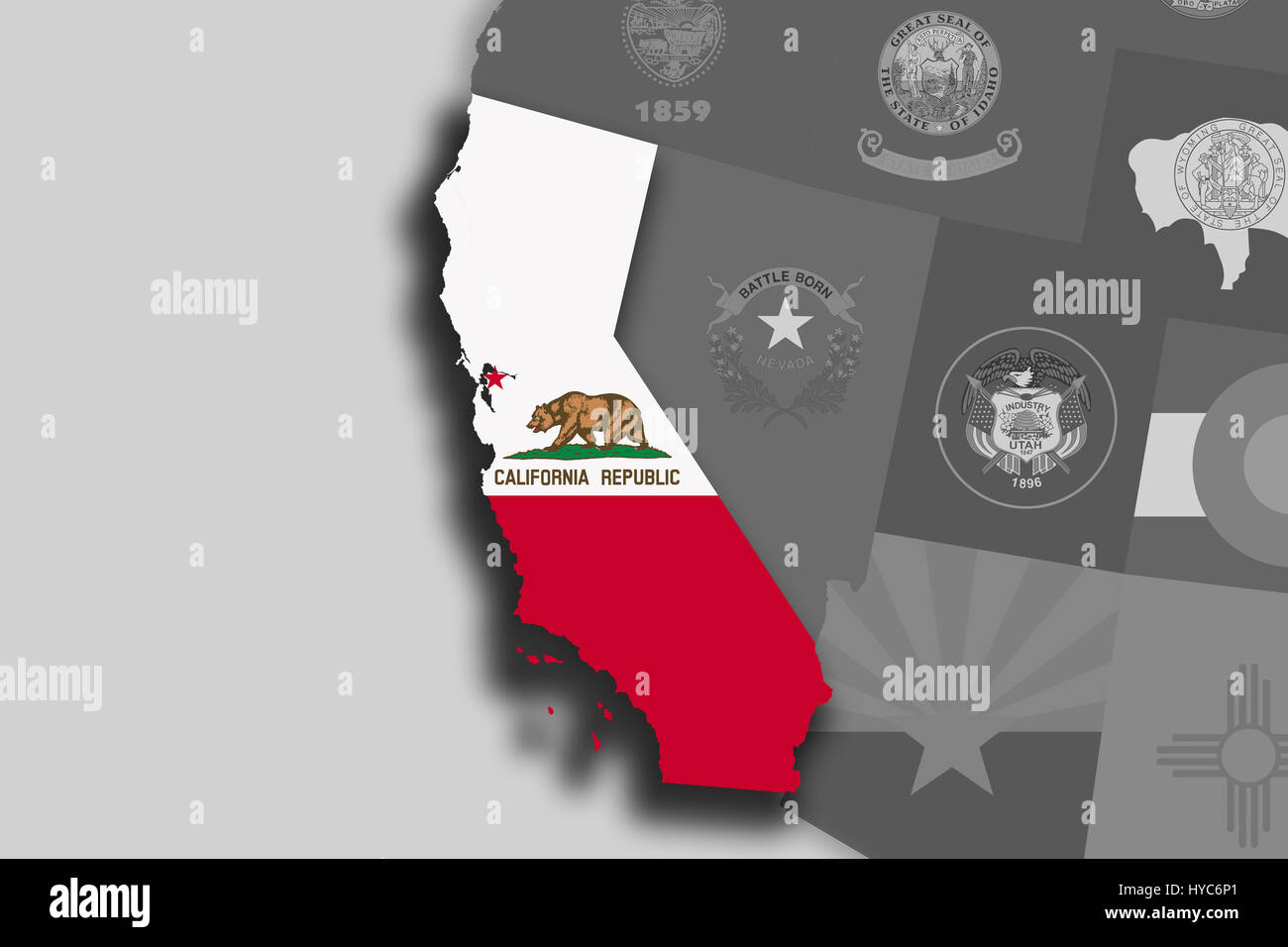 California state flag outline hi-res stock photography and images - Alamy